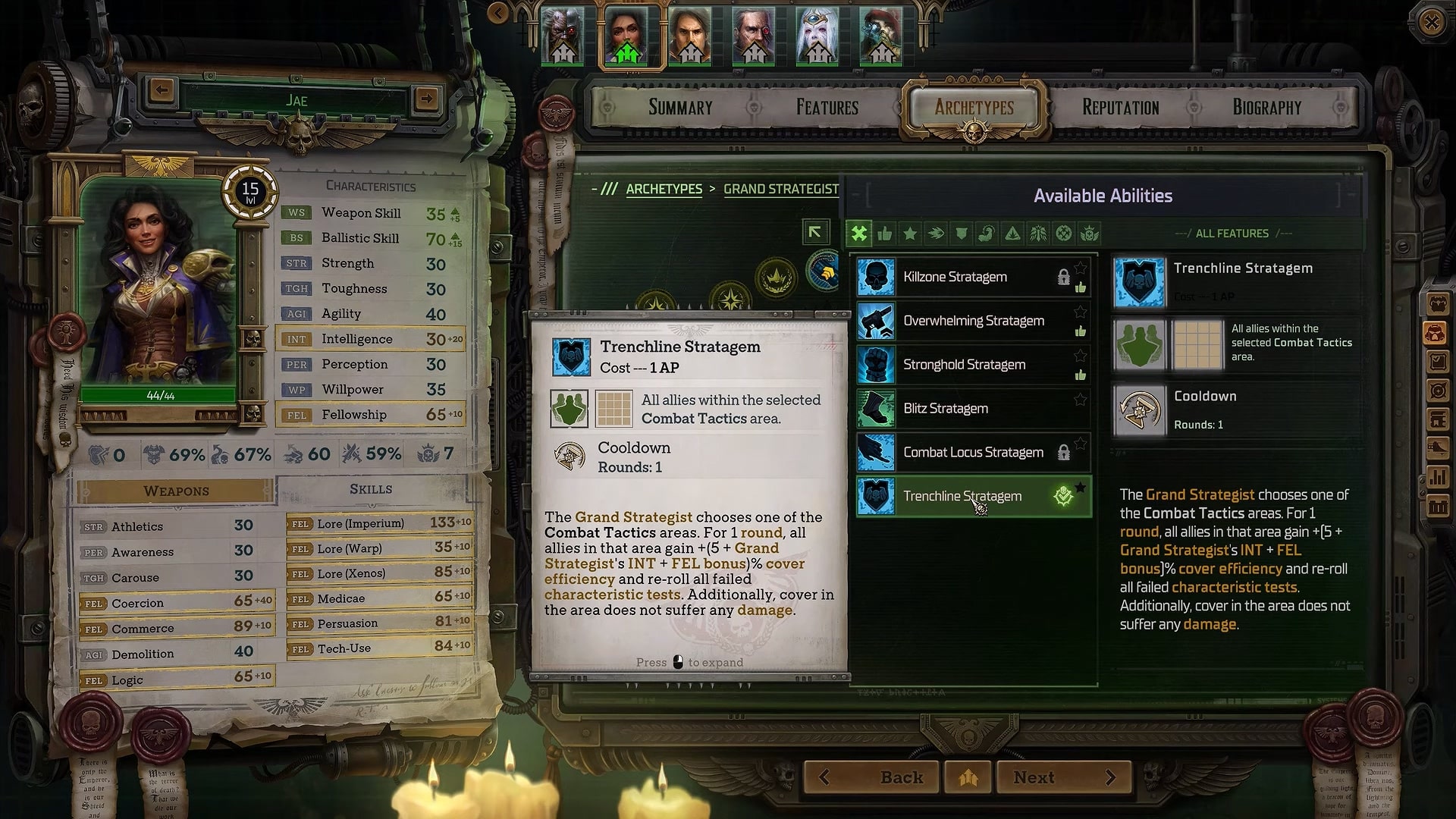 Jae Officer & Grand Strategist Build Guide in Warhammer 40K Rogue Trader