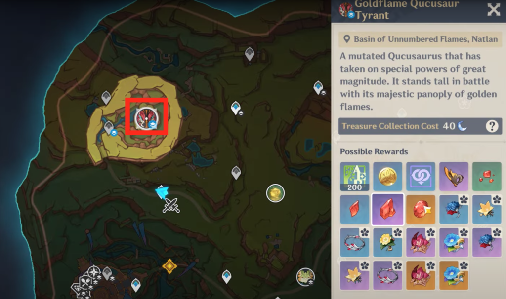 Genshin Impact: Goldflame Qucusaur Tyrant Location - Games Fuze