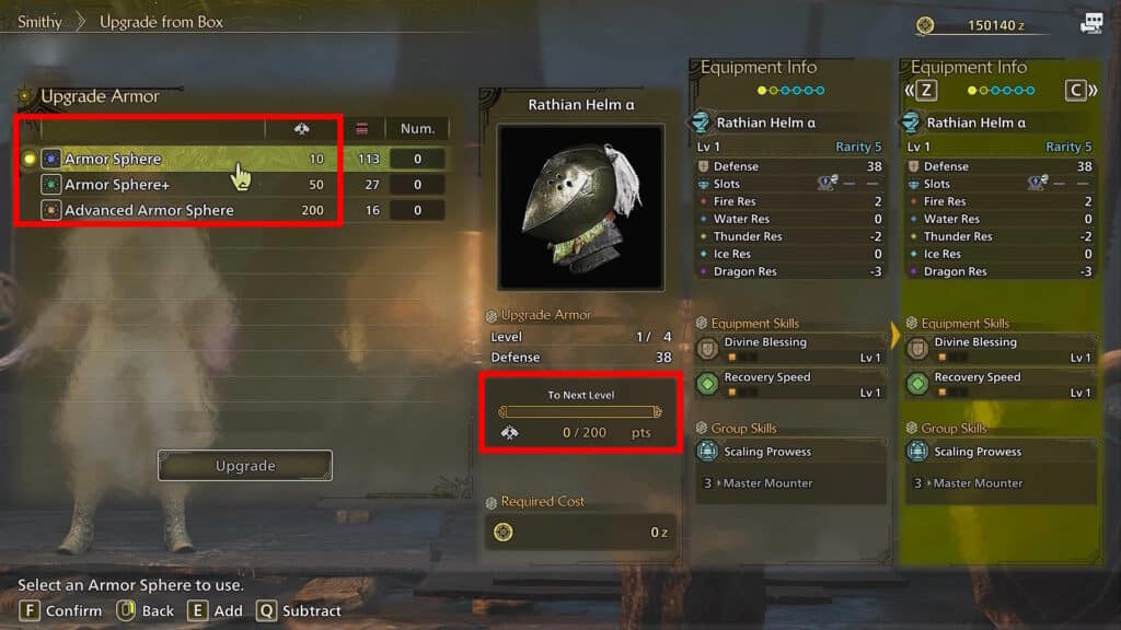 How to Use Armor Spheres and Upgrade Armor in Monster Hunter Wilds