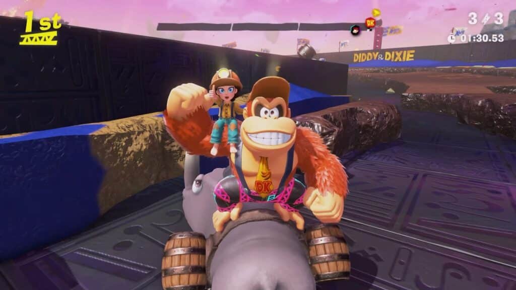 Rowdy Race Guide for Diddy & Dixie Race in Donkey Kong Bananza